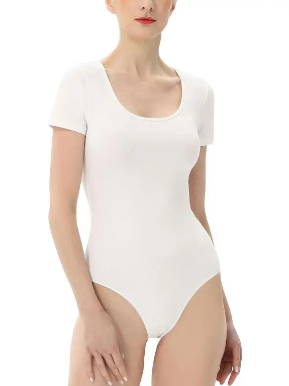 KIMI + KAI U-neck Basic Bodysuit - White