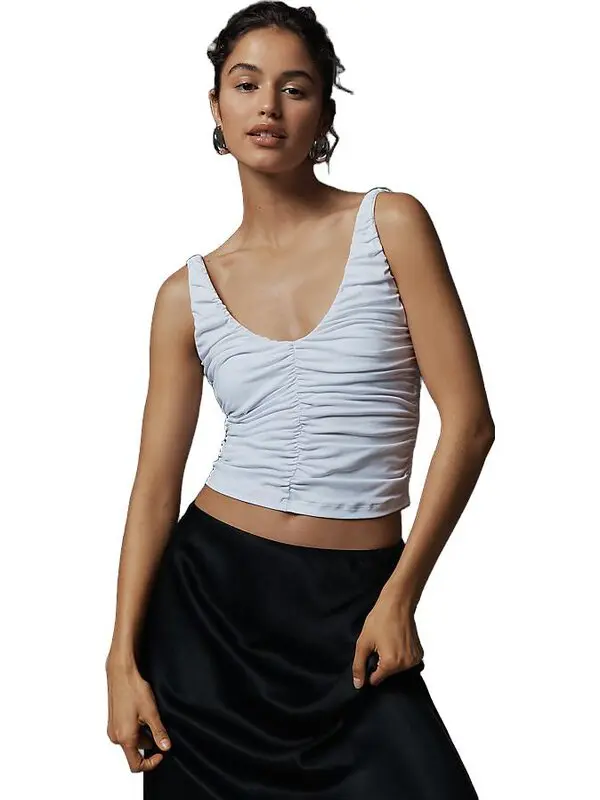 Susana Monaco Gathered Front Tank Top - White