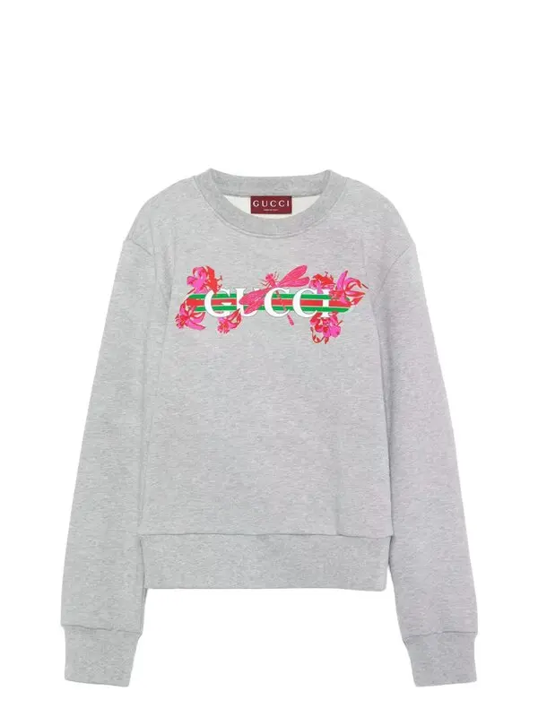 Gucci Printed Cotton Sweatshirt - Grey