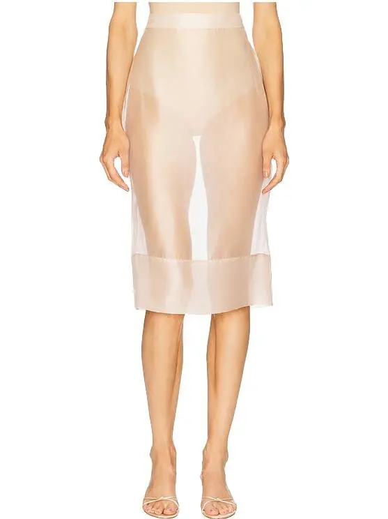LOVERS AND FRIENDS Kelsie Sheer Midi Skirt - Light Sand