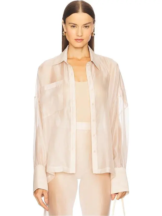 LOVERS AND FRIENDS Kelsie Sheer Top - Light Sand