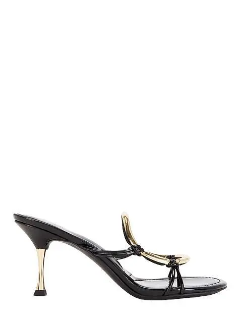 Jeffrey Campbell Alani Heeled Sandal - Black Patent Gold