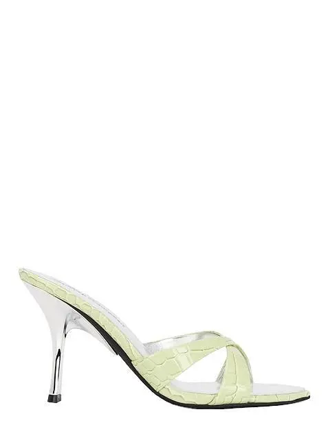 Jeffrey Campbell Symone Sandal - Light Green Croco Silver