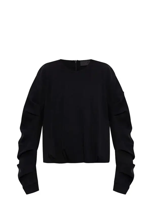 Moncler Long Sleeve Sweatshirt With Gathered Cuffs - Black