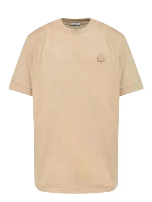 Moncler Logo-patch Cotton T-shirt - Neutrals