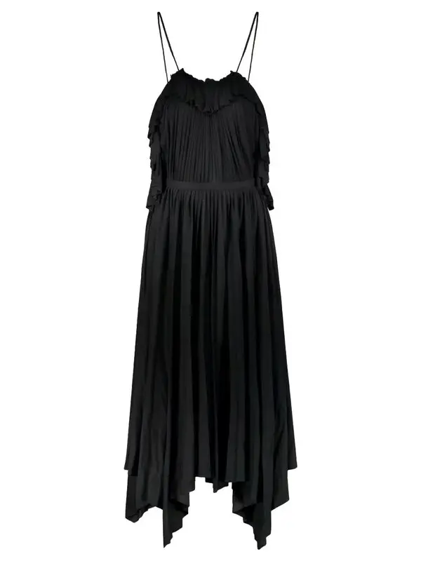 Moschino Pleated Ruffled Dress - Black