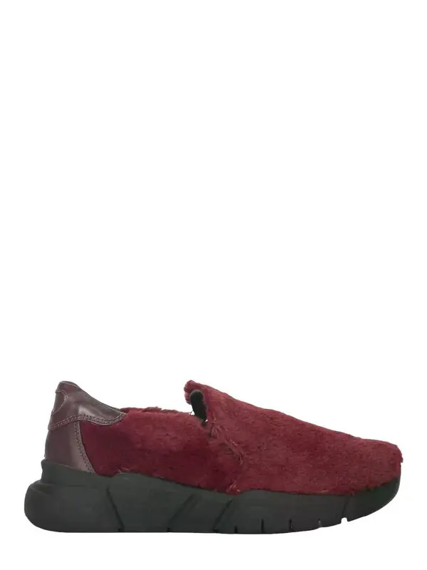 Moschino Faux-fur Slip-on Sneakers - Red
