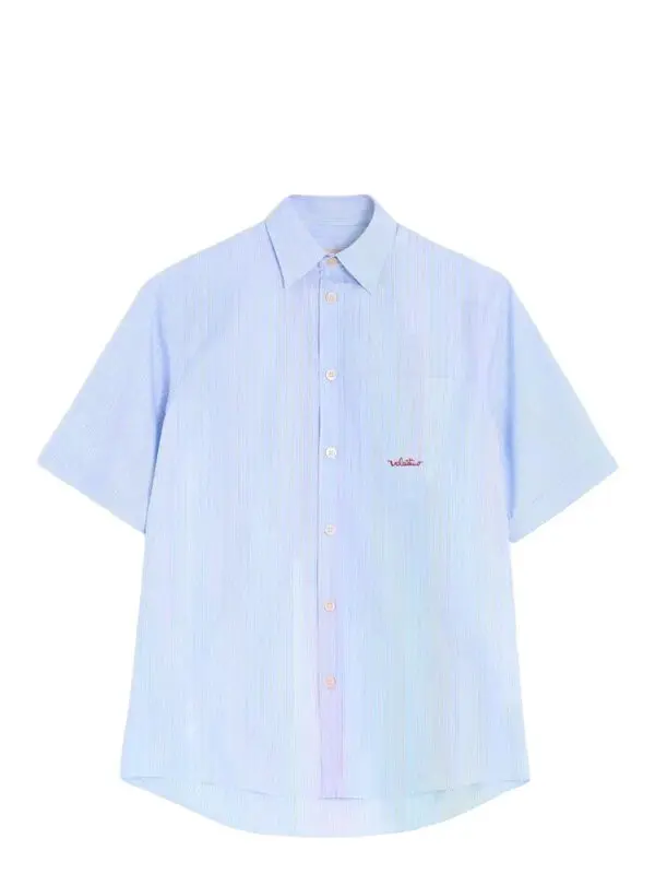 Valentino Garavani Embroidered Cotton Shirt - Blue