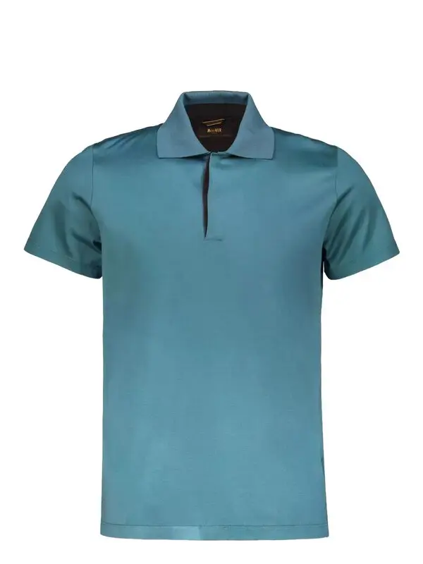 MOORER Classic-collar Polo Shirt - Blue