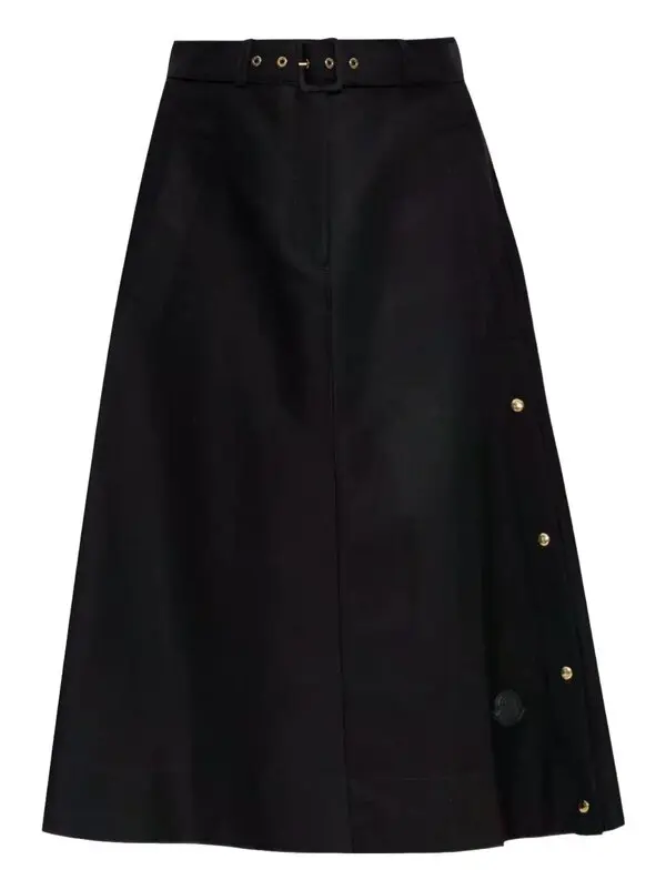 Moncler Belted A-line Midi Skirt - Black