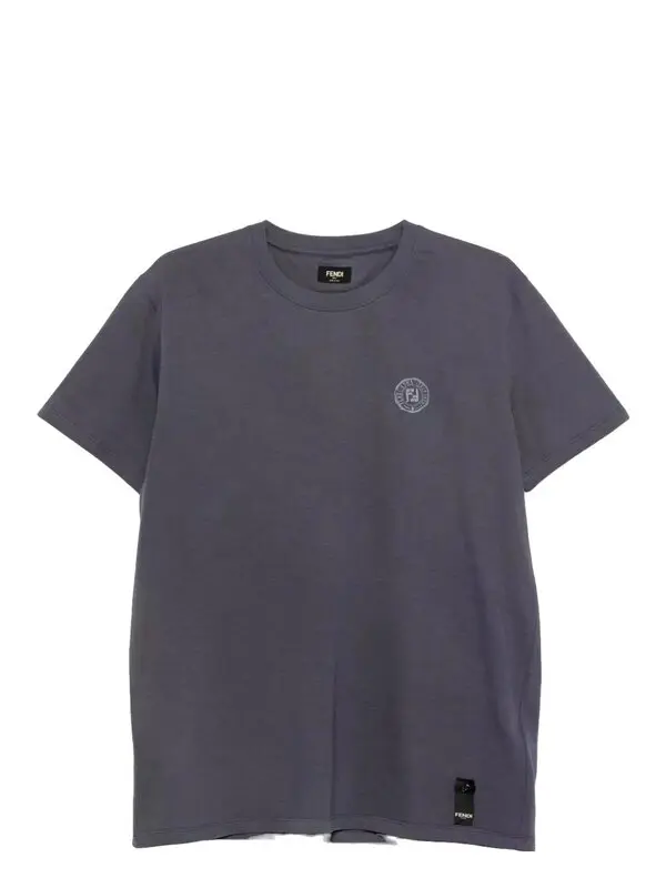 Fendi Logo-detail Crew-neck T-shirt - Blue