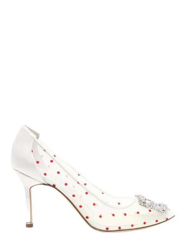 Manolo Blahnik 95mm Hansigi Pumps - White