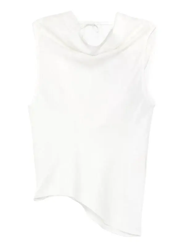 MARQUES' ALMEIDA Asymmetric Cowl-neck Top - White