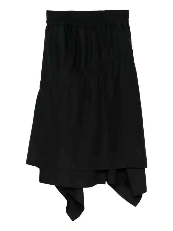 Y3 Twill Asymmetrical Midi Skirt - Black
