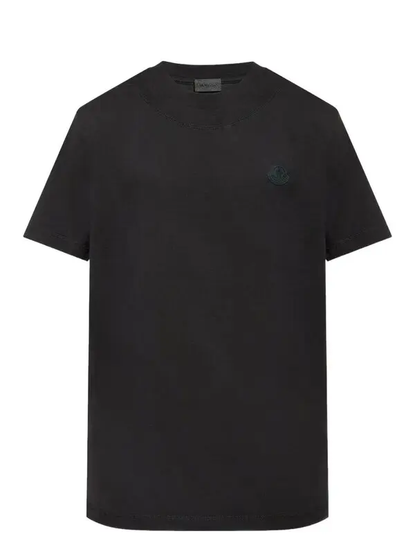 Moncler Logo-patch Cotton T-shirt - Black