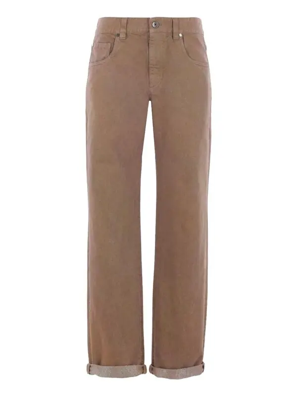 Brunello Cucinelli Logo-patch Jeans - Brown