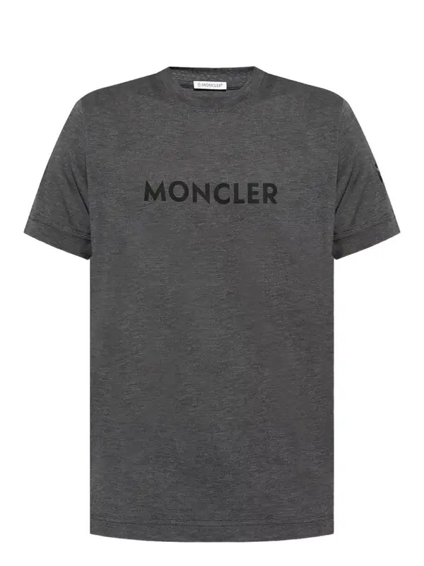Moncler Logo-print Short-sleeve T-shirt - Grey