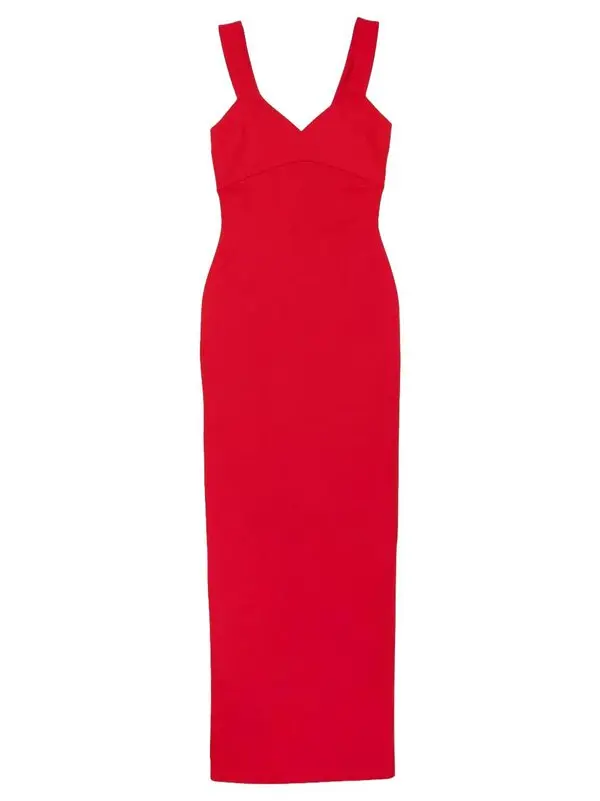 Solace London Nalani V-neck Maxi Dress - Red