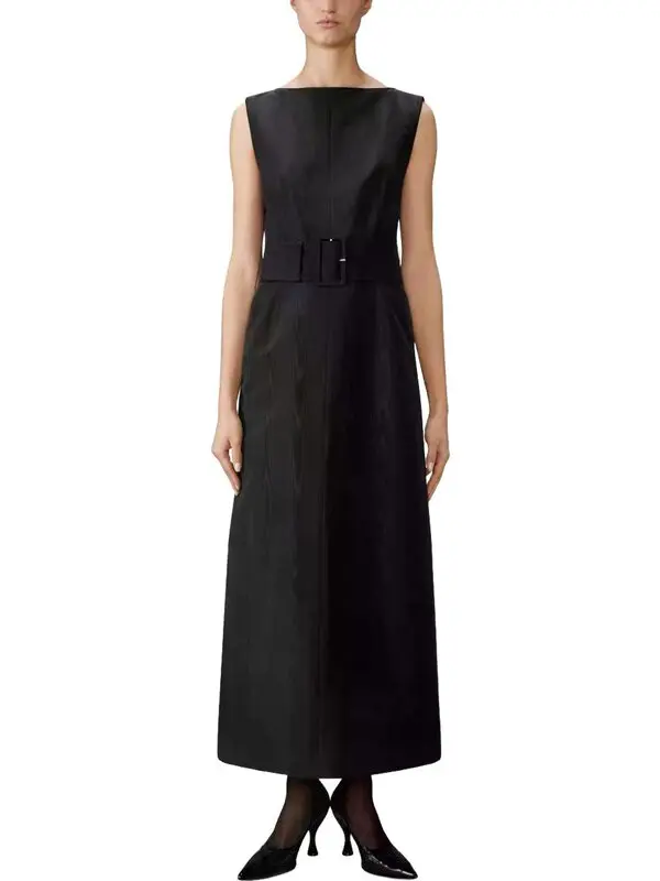 Thom Browne Boat-neck Belted Maxi Dress - Black