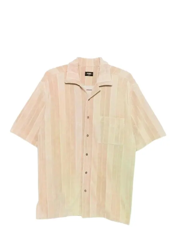 Fendi Striped Cotton Shirt - Neutrals