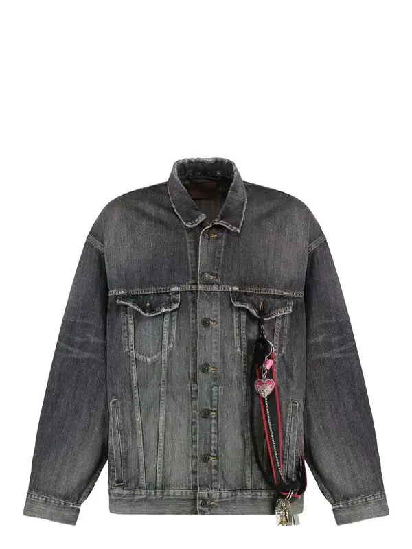 Balenciaga Denim Jacket With Charms - Black