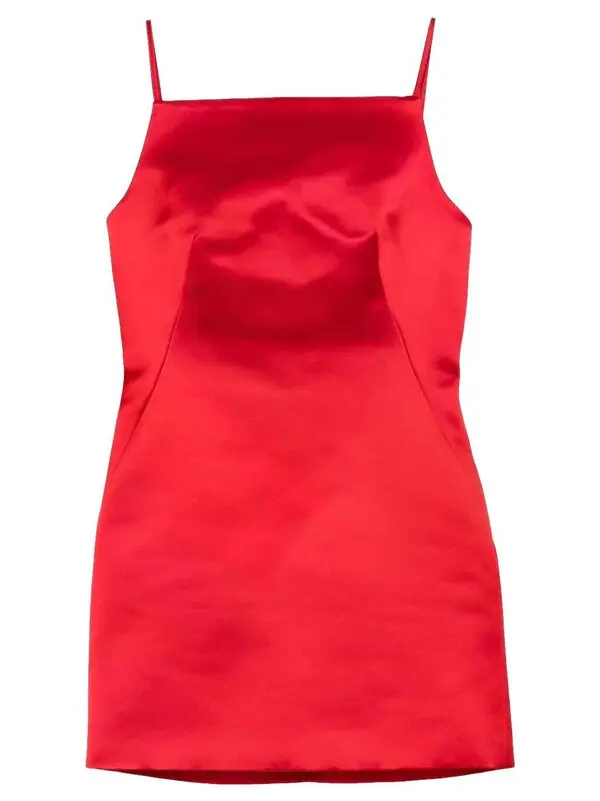 Givenchy Square-neck Satin Mini Dress - Red