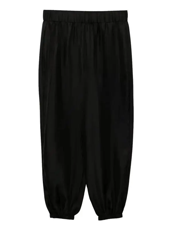 LISA YANG Cropped Silk Trousers - Black