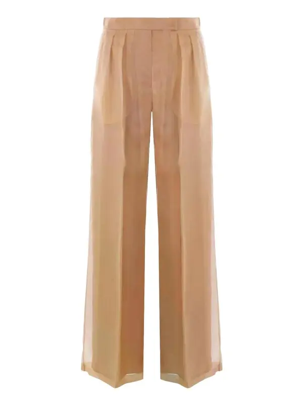 Max Mara Organza Pleated Trousers - Neutrals