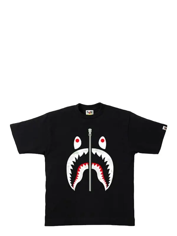A BATHING APE City Camo Shark Tee Shirt - Black/white