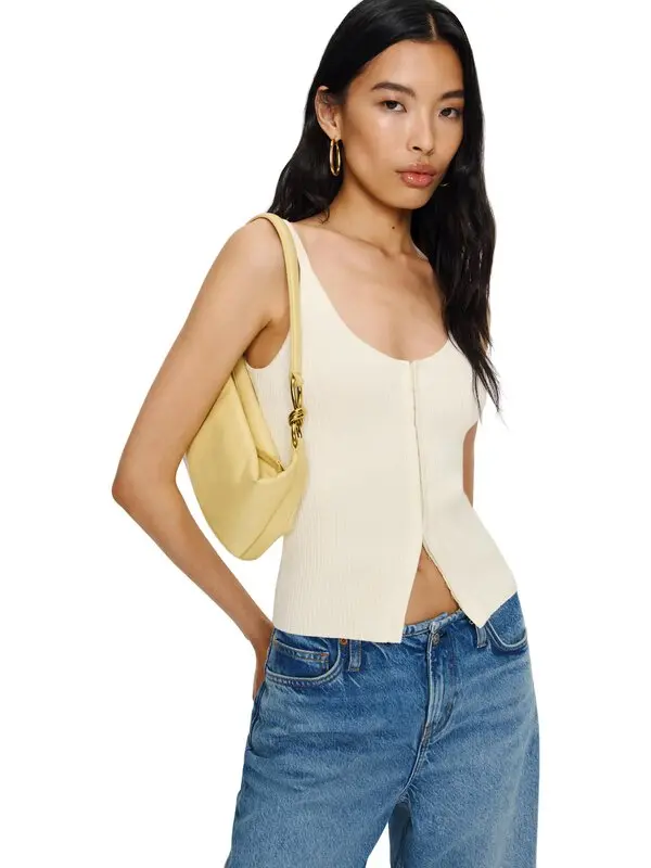 REFORMATION Eloise Cotton Sweater Tank Top - Ivory