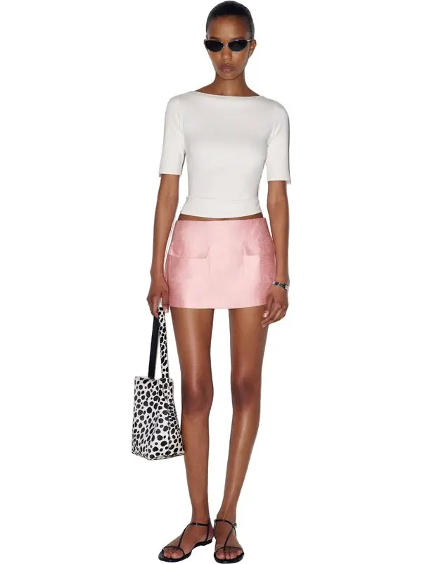 REFORMATION Calloway Low Rise Skort - Pink