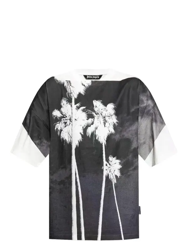 Palm Angels Palm-tree Print T-shirt - Black