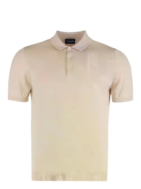 DRUMOHR Knitted-cotton Polo Shirt - Neutrals