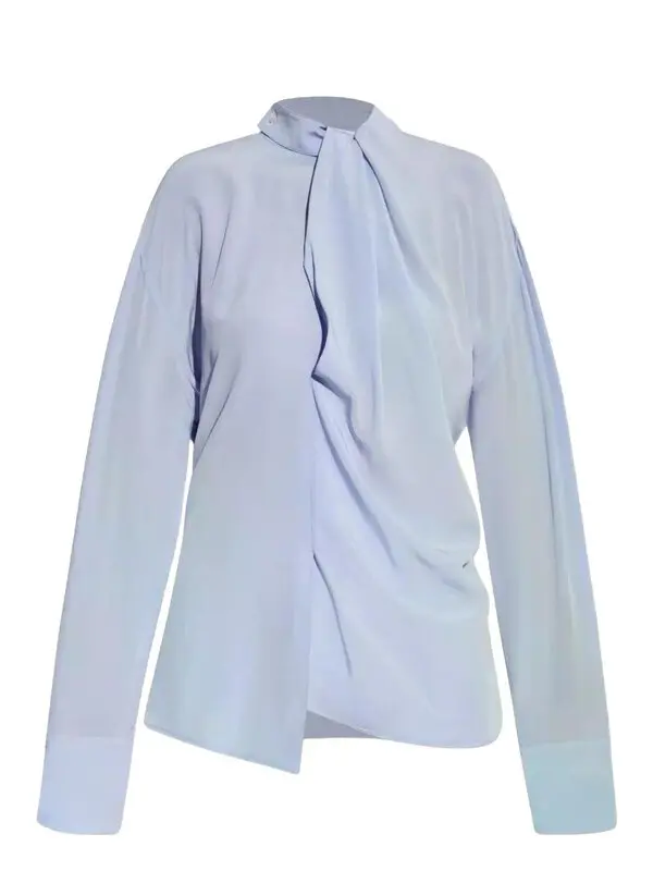 Victoria Beckham Draped Silk Blouse - Blue
