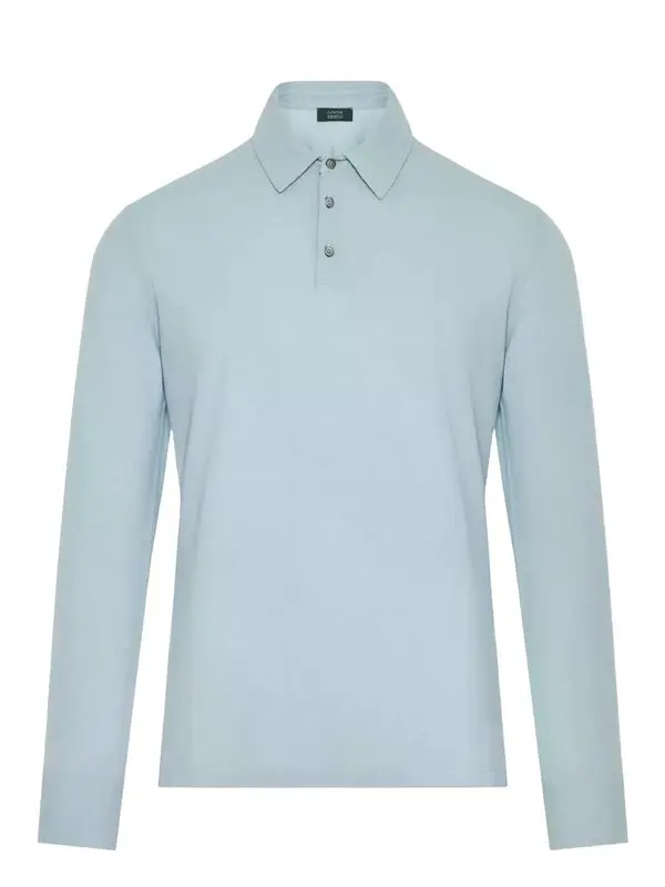 ZANONE Long-sleeve Polo Shirt - Blue