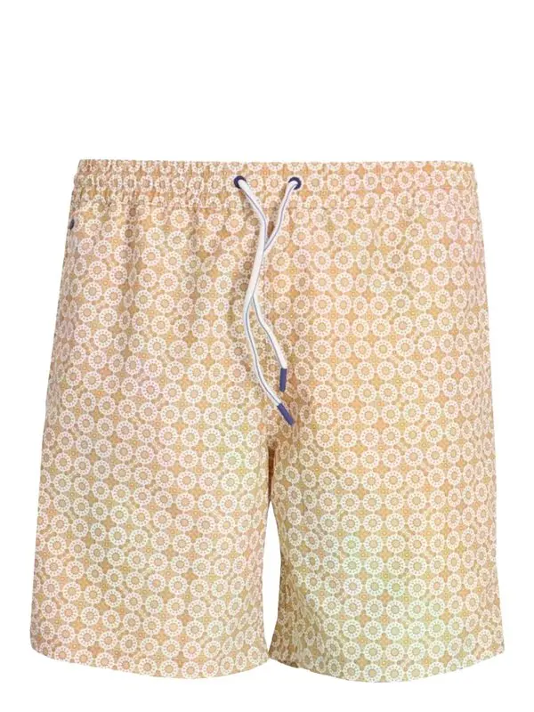 Jacob Cohen Floral-print Drawstring Swim Shorts - Neutrals