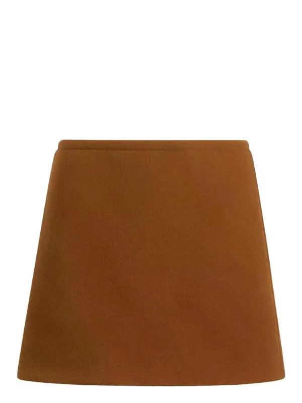 Patou Wool Mini Skirt - Brown
