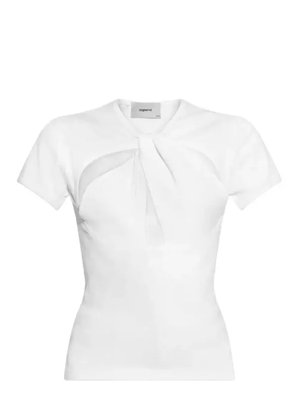 Coperni Twist-detail Short-sleeve Top - White