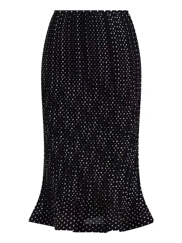 SIMONA CORSELLINI Pleated Polka-dot Midi Skirt - Black