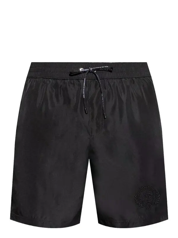 Dolce & Gabbana Logo-embroidered Swim Shorts - Black