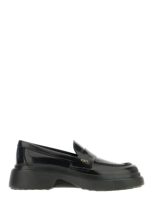 TOD'S Platform Leather Loafers - Black