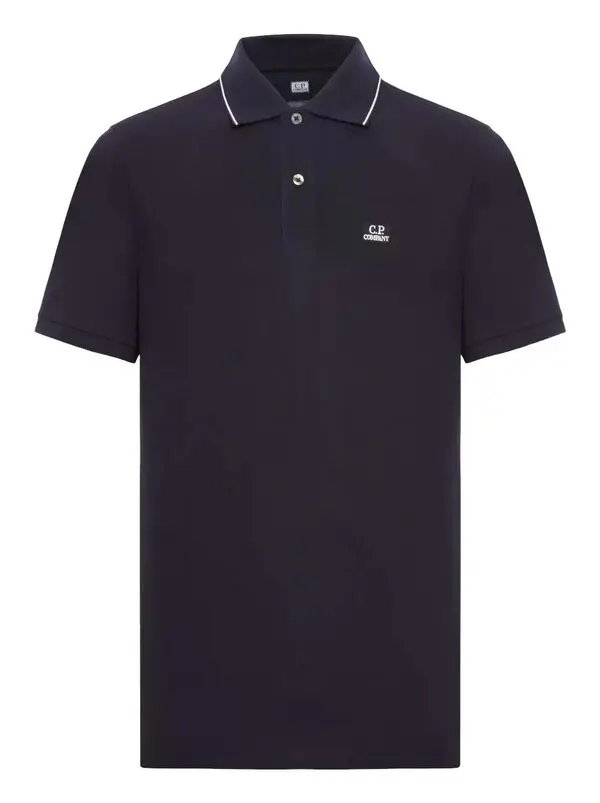C.P. COMPANY Logo-detailed Polo Shirt - Blue