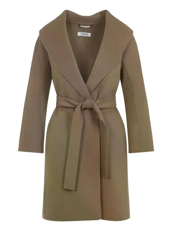 Max Mara Belted Wool Wrap Coat - Brown