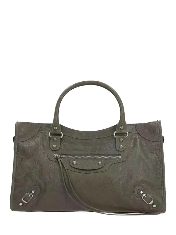 Balenciaga Medium Le City Leather Shoulder Bag - Green