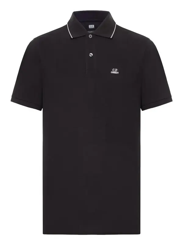 C.P. COMPANY Logo-detail Polo Shirt - Black
