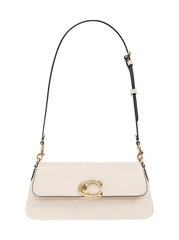 COACH Leather Shoulder Bag With Clasp Detail - Neutrals