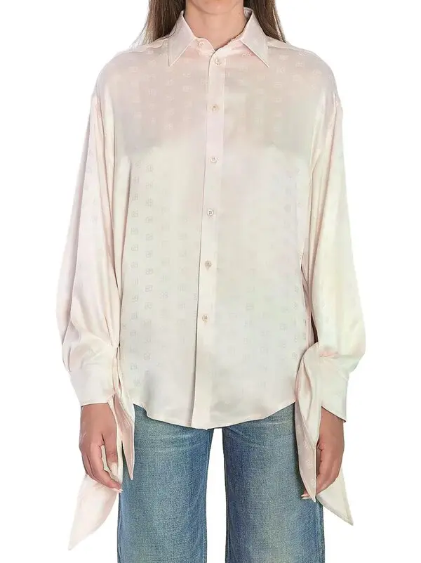 Balenciaga Silk Ruffled Shirt - Pink