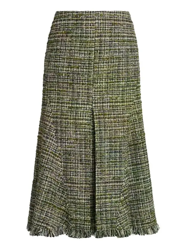 Erdem Tweed Pencil Midi Skirt - Green