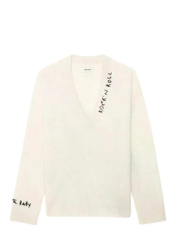 Zadig&Voltaire Miky Z Embroidered Merino Jumper - White