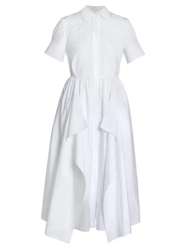 Erdem Embroidered Shirt Dress - White